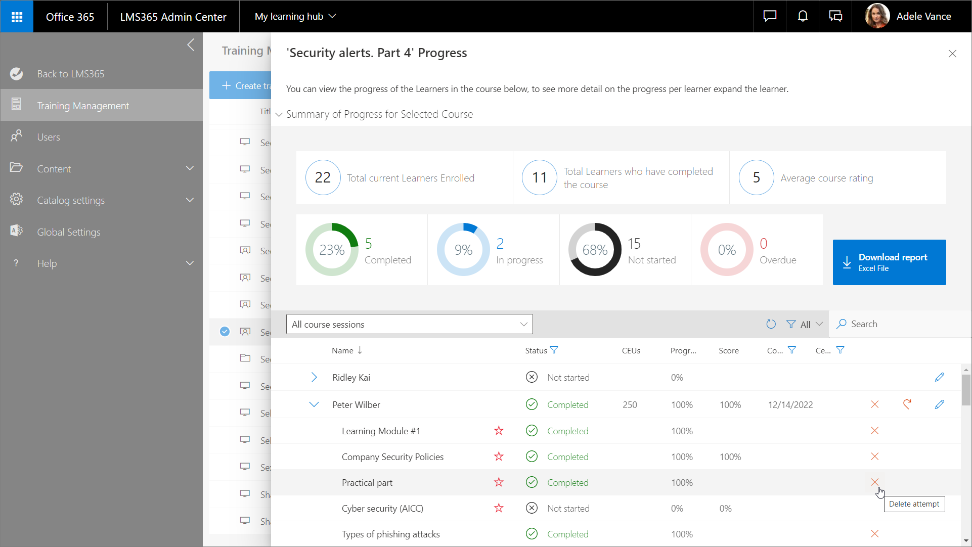 The course progress dashboard: overview and manage learners’ progress ...