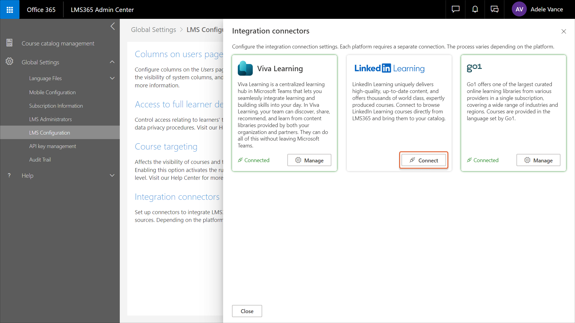 Set up the integration between Learn365 and LinkedIn Learning – Help Center