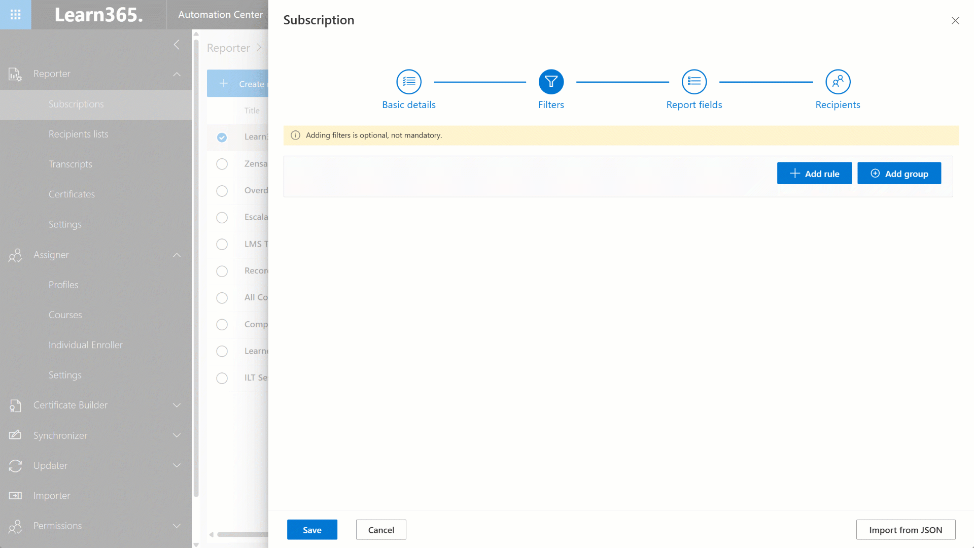 Learn365 Reporter Administrator Guide – Help Center